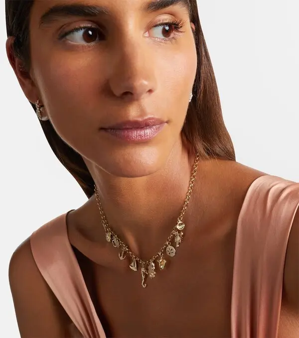 SYDNEY EVAN 14kt Charm Necklace With Diamonds