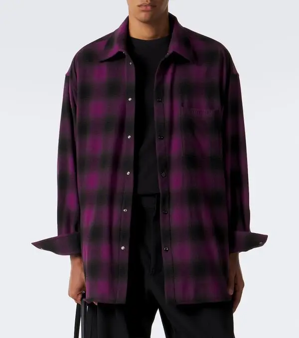 Balenciaga Checked Wool-blend Overshirt