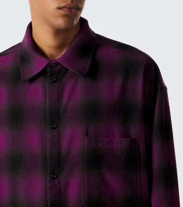 Balenciaga Checked Wool-blend Overshirt