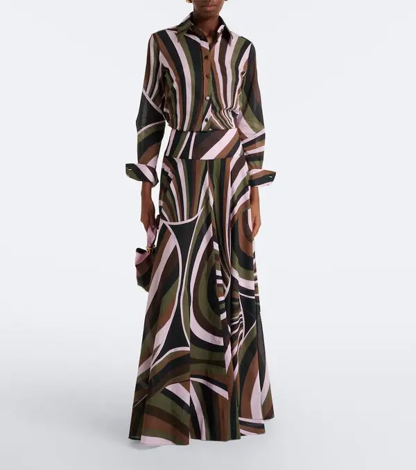 Emilio Pucci Iride Cotton Muslin Maxi Skirt
