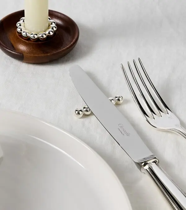 Christofle Perles Set Of 2 -plated Knife Rests