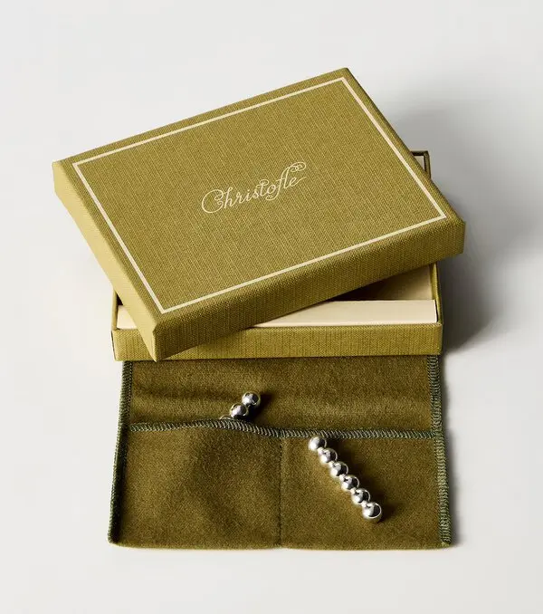 Christofle Perles Set Of 2 -plated Knife Rests