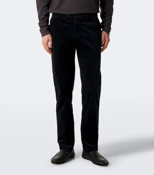 Sunspel Cotton Corduroy Straight Pants - Blue