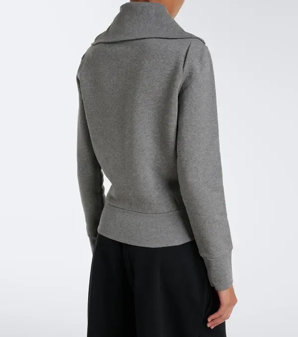 Balenciaga Logo Cotton Zip-up Sweatshirt - Grey