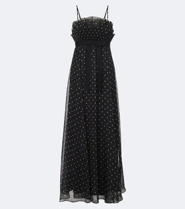 Zimmermann Polka-dot Ruffled Maxi Dress - Blue