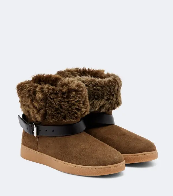 Isabel Marant Étoile Nolyz Shearling-trimmed Suede Ankle Boots