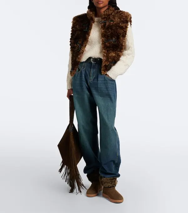 Isabel Marant Étoile Nolyz Shearling-trimmed Suede Ankle Boots