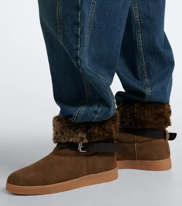 Isabel Marant Étoile Nolyz Shearling-trimmed Suede Ankle Boots