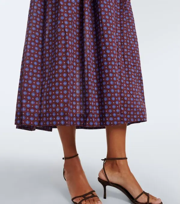 DÔEN Quinelle Printed Cotton Voile Midi Dress