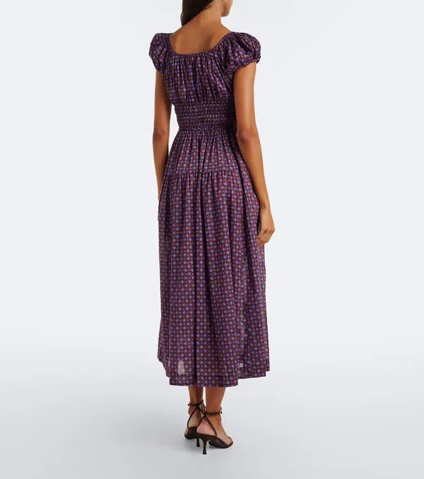 DÔEN Quinelle Printed Cotton Voile Midi Dress
