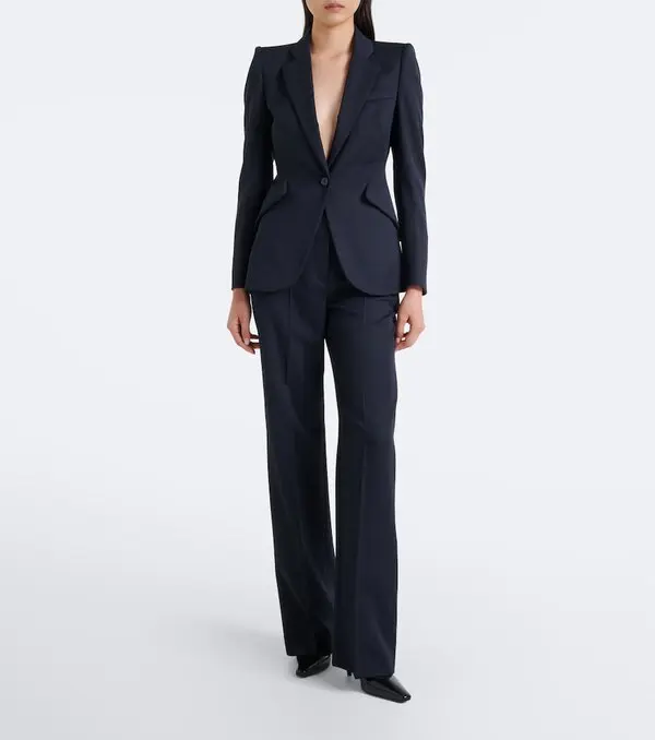 Alexander McQueen Wool Grain De Poudre Blazer