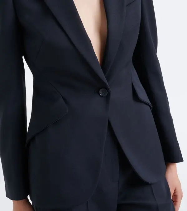 Alexander McQueen Wool Grain De Poudre Blazer
