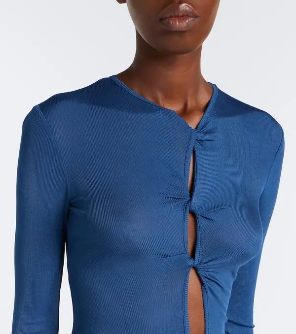 Christopher Esber Open Twist Cutout Ruched Jersey Maxi Dress