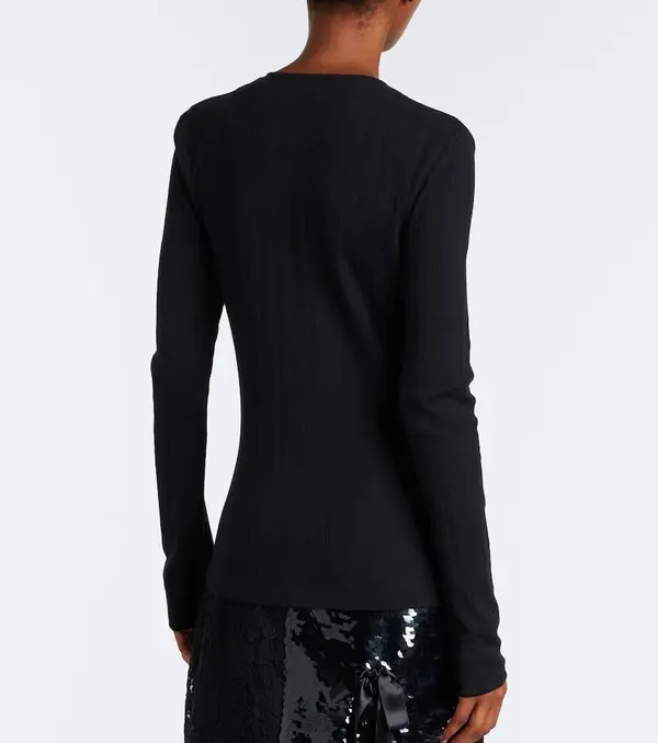 Simone Rocha Embellished Pointelle Cotton Cardigan