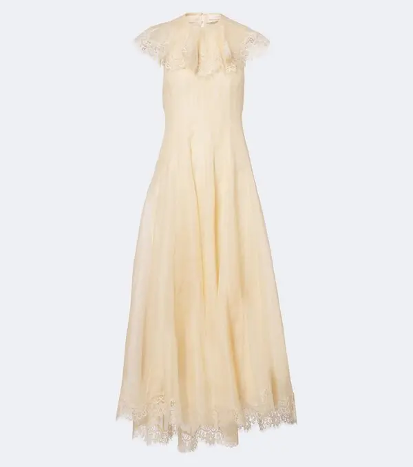 Zimmermann Ascent Flutter Linen And Silk Cocktail Dress - White