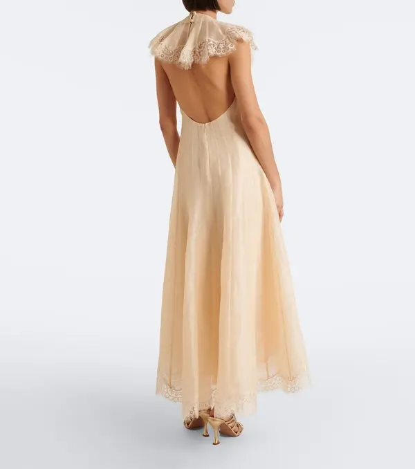 Zimmermann Ascent Flutter Linen And Silk Cocktail Dress