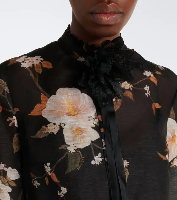 Zimmermann Ascent Bow-detail Linen And Silk Blouse