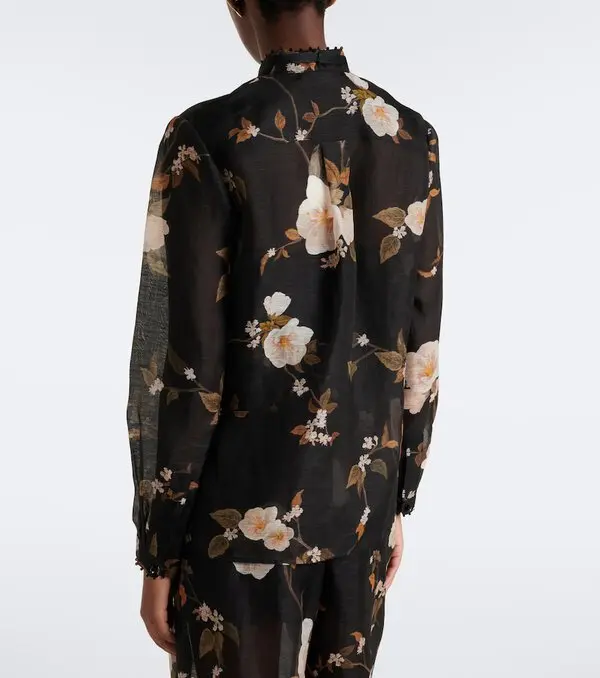 Zimmermann Ascent Bow-detail Linen And Silk Blouse