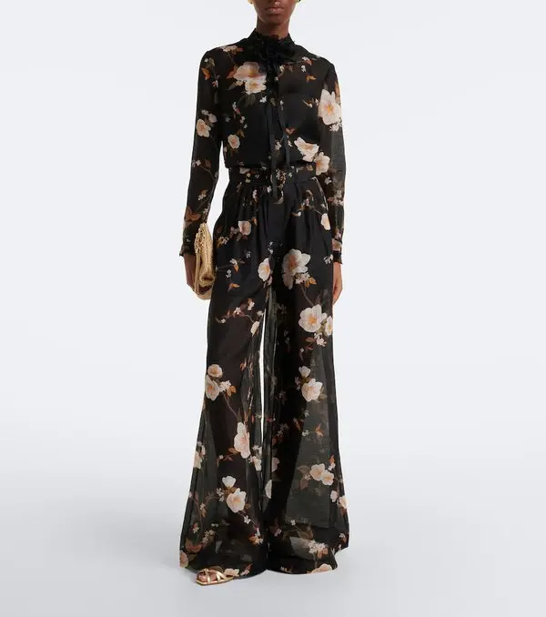 Zimmermann Ascent Bow-detail Linen And Silk Blouse