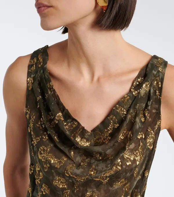 JACQUES WEI Embellished Silk-blend Top