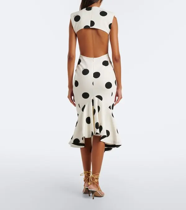 Jacquemus Palmier Polka-dot Jersey Midi Dress