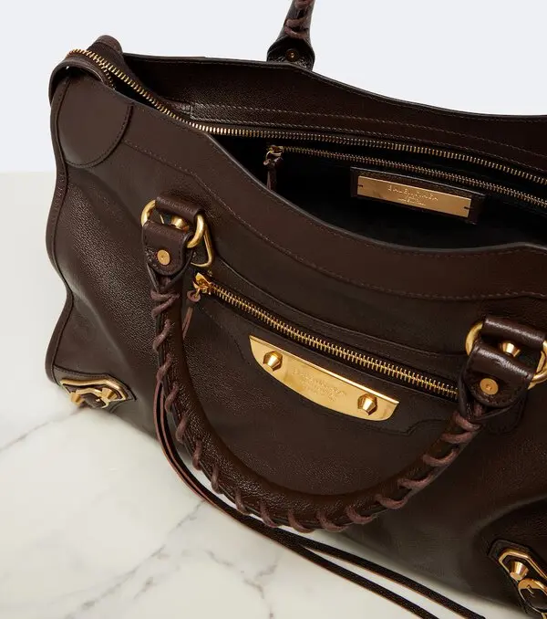 Balenciaga Le City Uptown Medium Leather Top-handle Bag