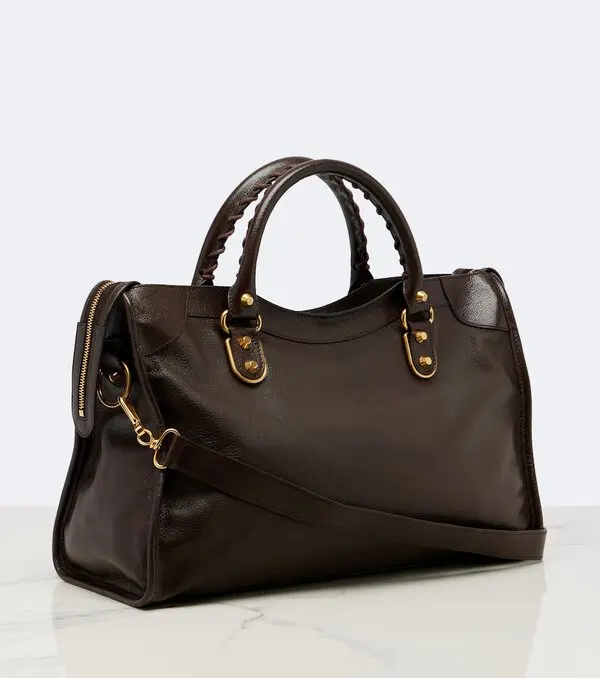 Balenciaga Le City Uptown Medium Leather Top-handle Bag