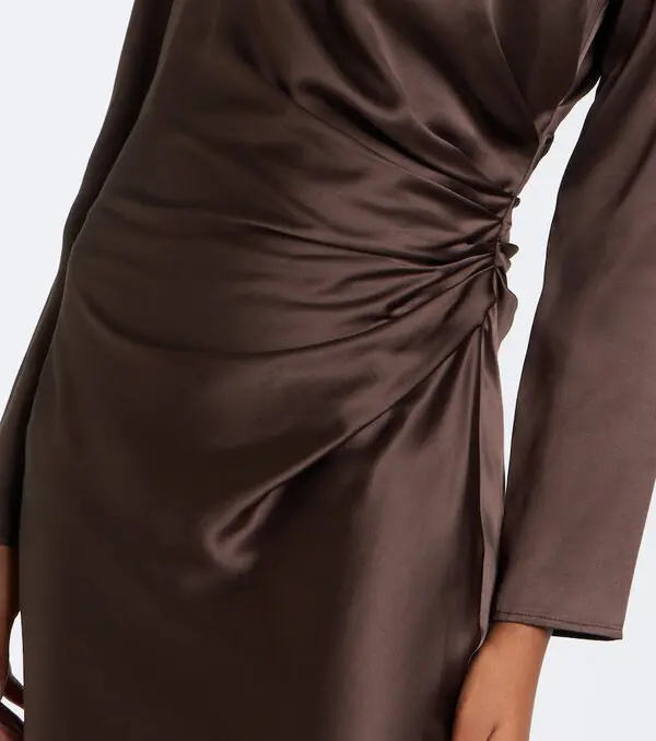 Loulou De Saison Fabio Draped Satin Midi Dress