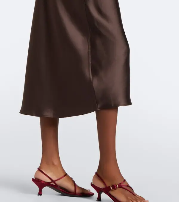 Loulou De Saison Fabio Draped Satin Midi Dress