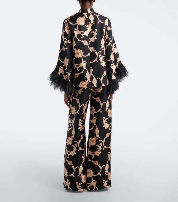 La DoubleJ Buttercup Printed Silk Palazzo Pants