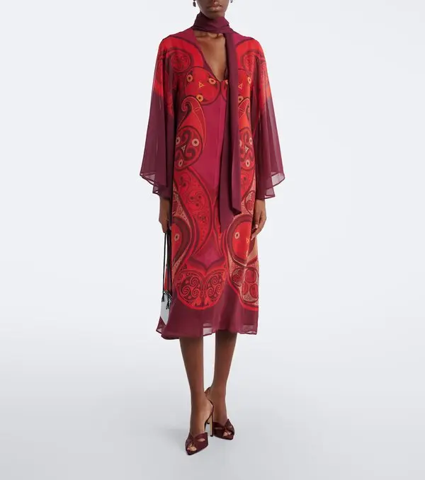 La DoubleJ Alchemy Printed Silk Georgette Midi Dress