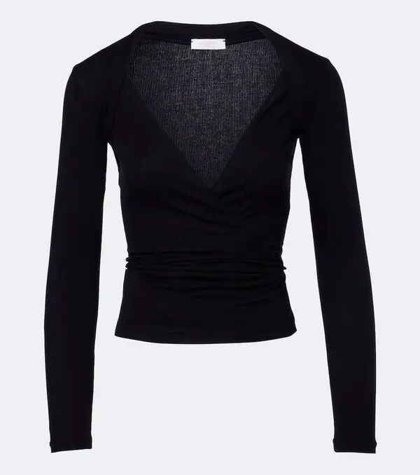 ERES Charlotte Ribbed-knit Wrap Top