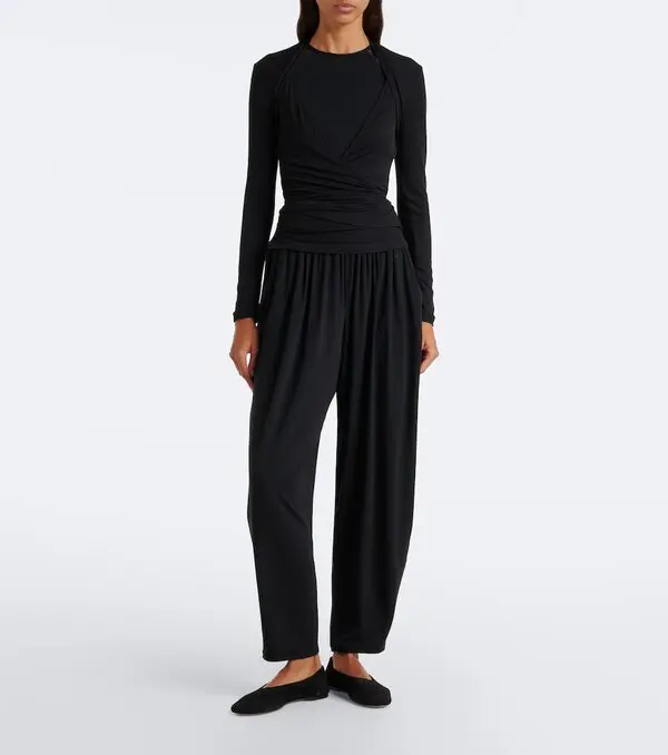 ERES Charlotte Ribbed-knit Wrap Top