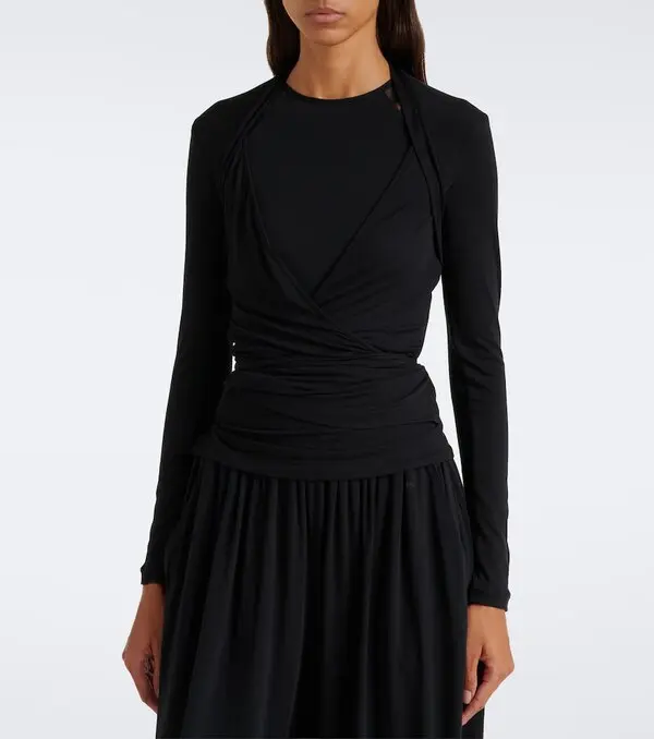 ERES Charlotte Ribbed-knit Wrap Top