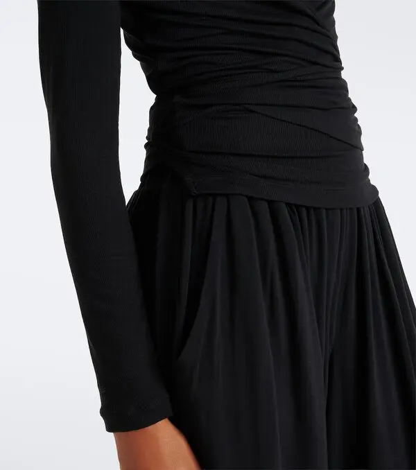 ERES Charlotte Ribbed-knit Wrap Top