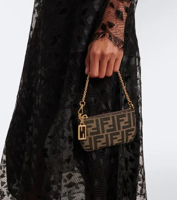 Fendi Tube Mini Ff Zucca Pouch