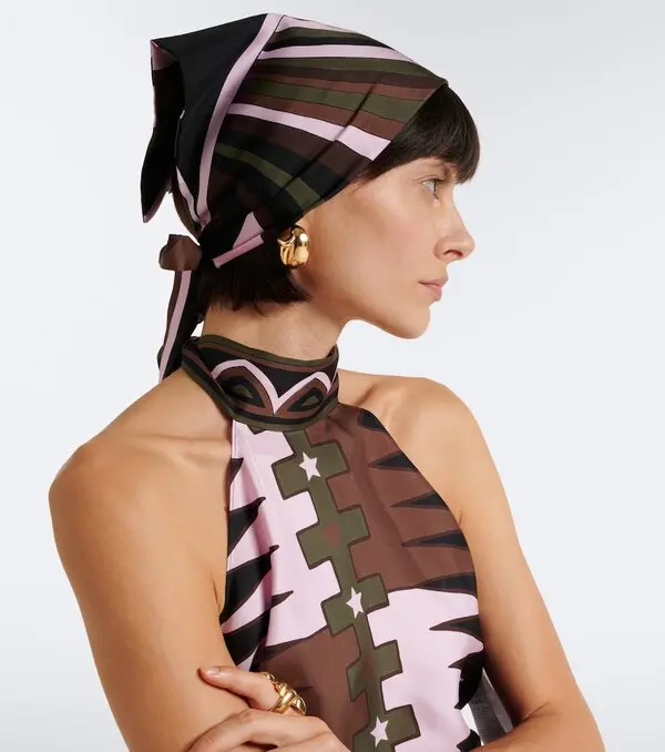 Emilio Pucci Iride Silk Twill Head Wrap