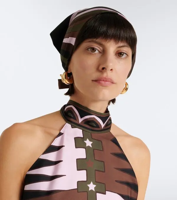 Emilio Pucci Iride Silk Twill Head Wrap