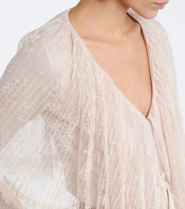 Blumarine Lace-trimmed Virgin Wool Cardigan