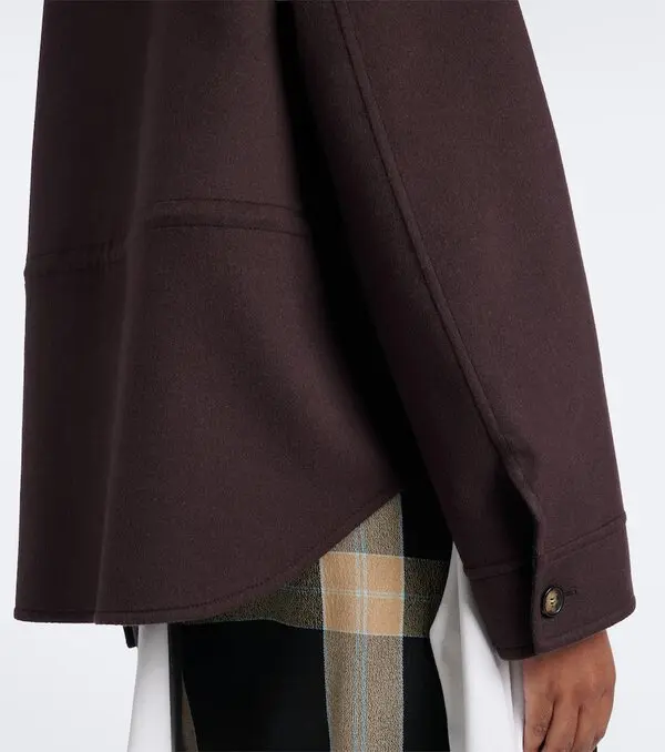 Loewe Leather-trimmed Wool And Cashmere Jacket