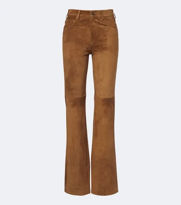 NILI LOTAN Joan Suede Straight Pants