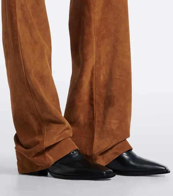 NILI LOTAN Joan Suede Straight Pants