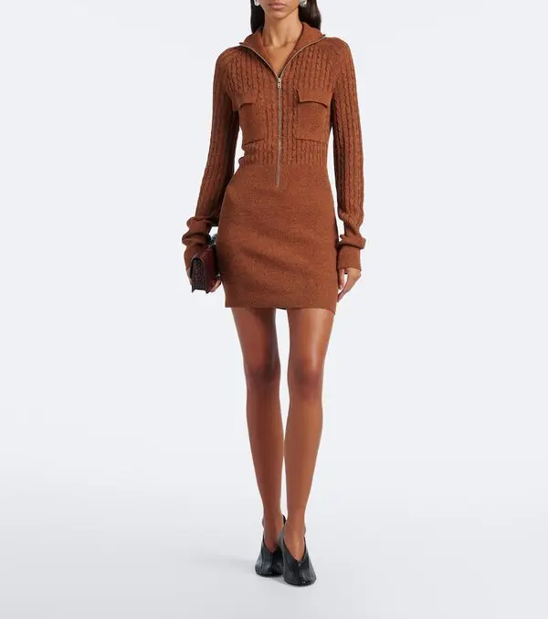 AYA MUSE Eora Knitted Cotton And Silk Minidress
