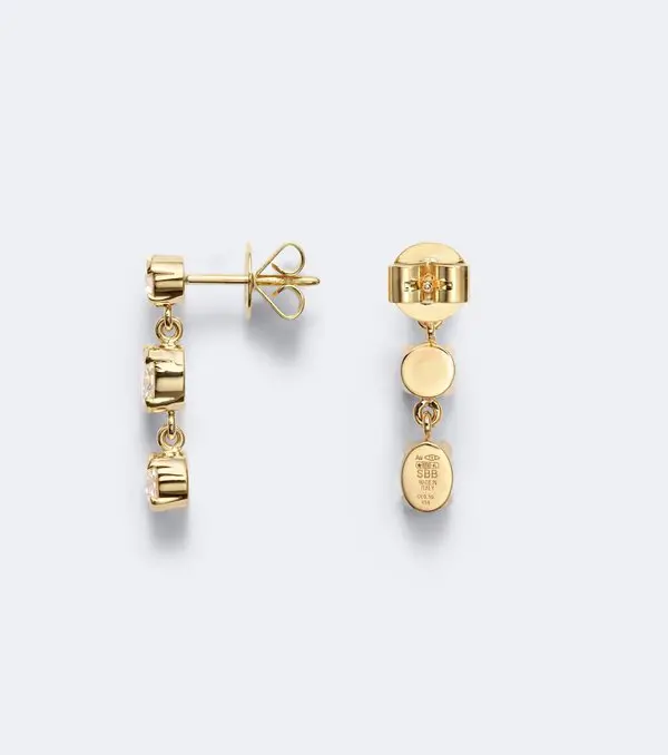 Sophie Bille Brahe Amis Ovale 18kt Drop Earrings With Diamonds
