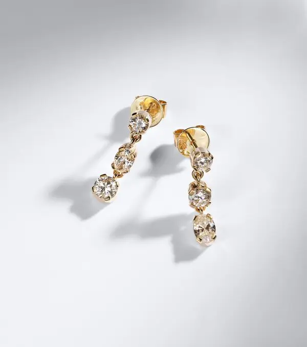 Sophie Bille Brahe Amis Ovale 18kt Drop Earrings With Diamonds