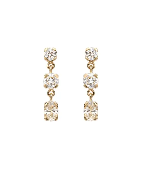 Sophie Bille Brahe Amis Ovale 18kt Drop Earrings With Diamonds - Gold