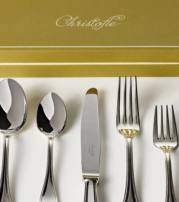 Christofle Perles -plated 5-piece Cutlery Set