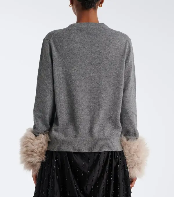 JACQUES WEI Wool-trimmed Cashmere Sweater - Grey