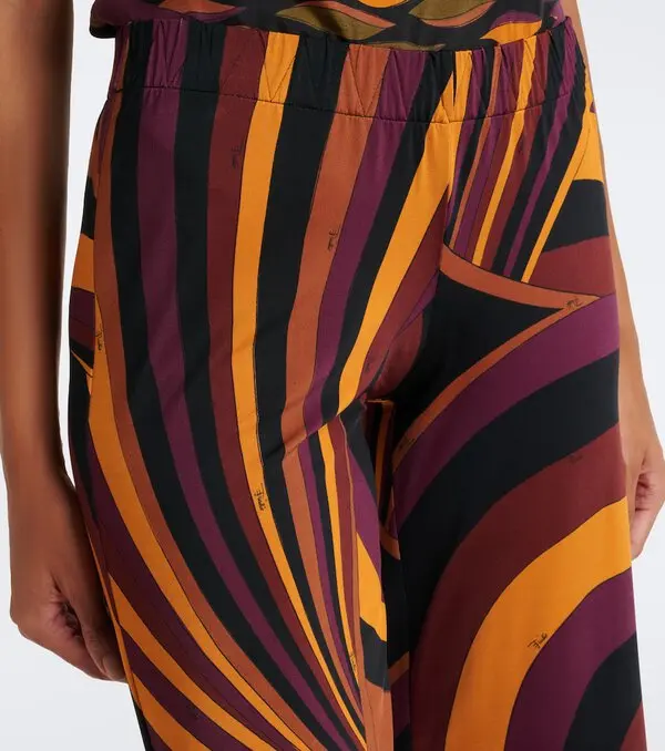 Emilio Pucci Iride Satin Jersey Wide-leg Pants - Multicoloured