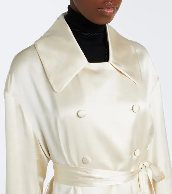 Loulou De Saison Erika Double-breasted Satin Coat